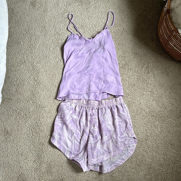 Gilly Hicks | Intimates & Sleepwear | Purple Satin Pajama Set | Poshmark